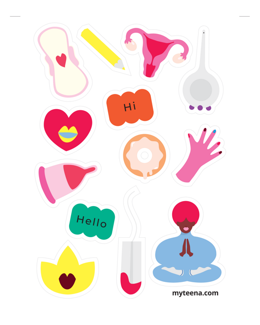 "Period Positive" Sticker Set - Teena